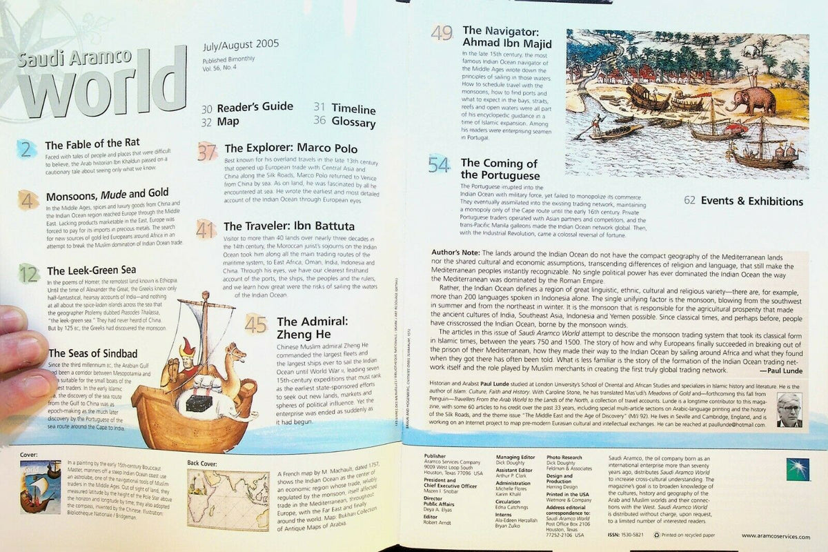 Saudi Aramco World Magazine July 2005 Marco Polo Ibn Battuta Zheng He ...