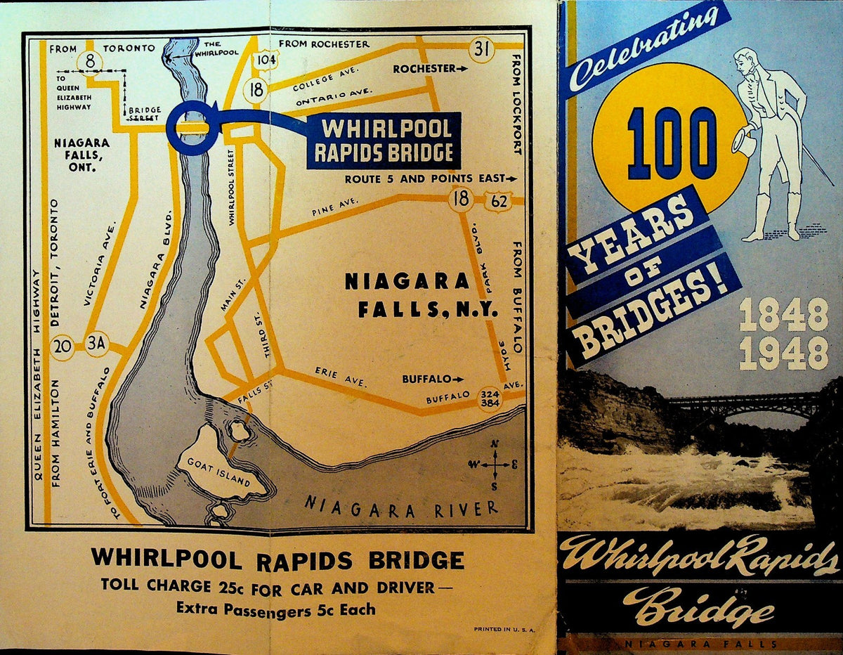 Whirlpool Rapids Bridge Brochure Niagara Falls NY 1948 100 Years of Br ...