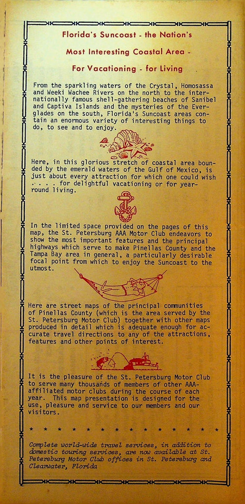 Clearwater Florida Information Guide Florida's Fabulous Suncoast Map 1 ...