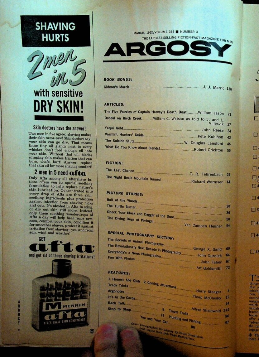 Argosy Magazine March 1962 Frank Lockhart Richard Wormser TR Fehrenbac ...