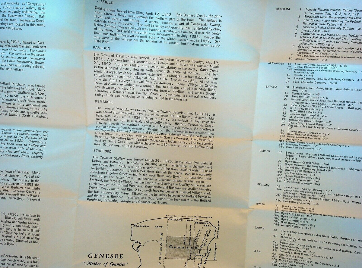 Genesee County New York Department of Public Works 1960s Map – Papergoy