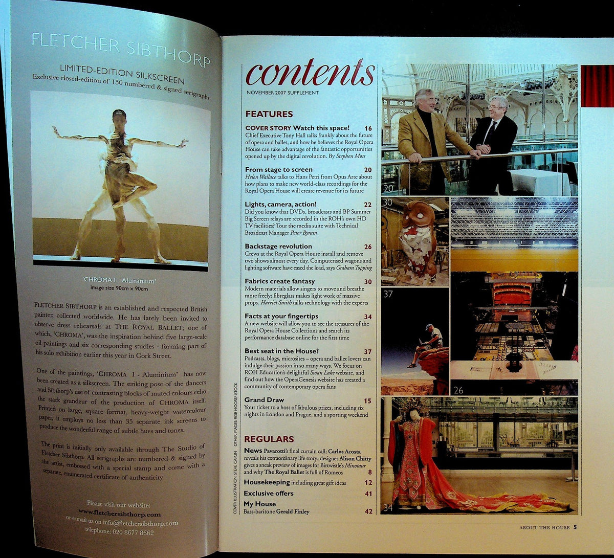 About the Royal Opera House Magazine November 2007 Hans Petri Tony Hal ...