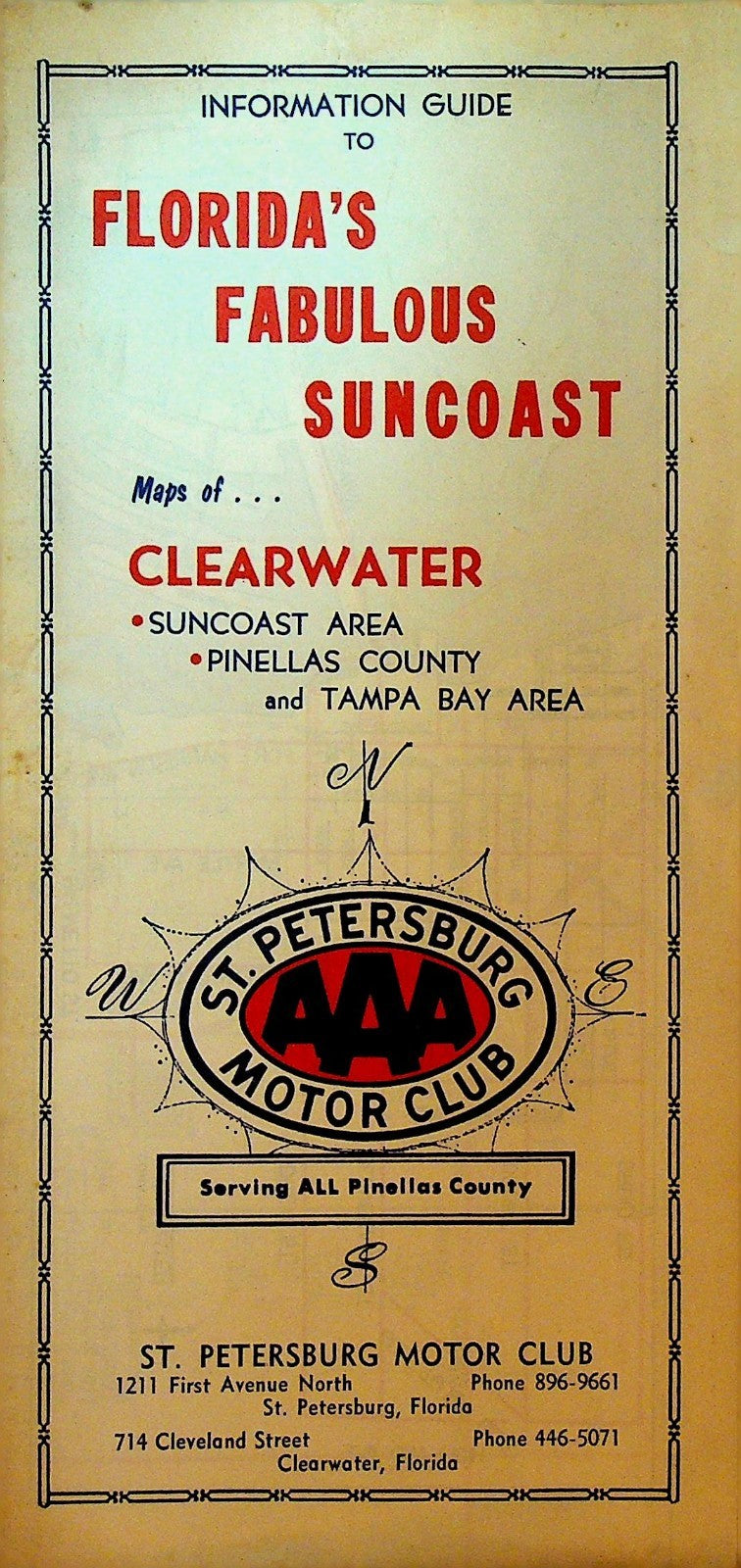 Clearwater Florida Information Guide Florida's Fabulous Suncoast Map 1 ...