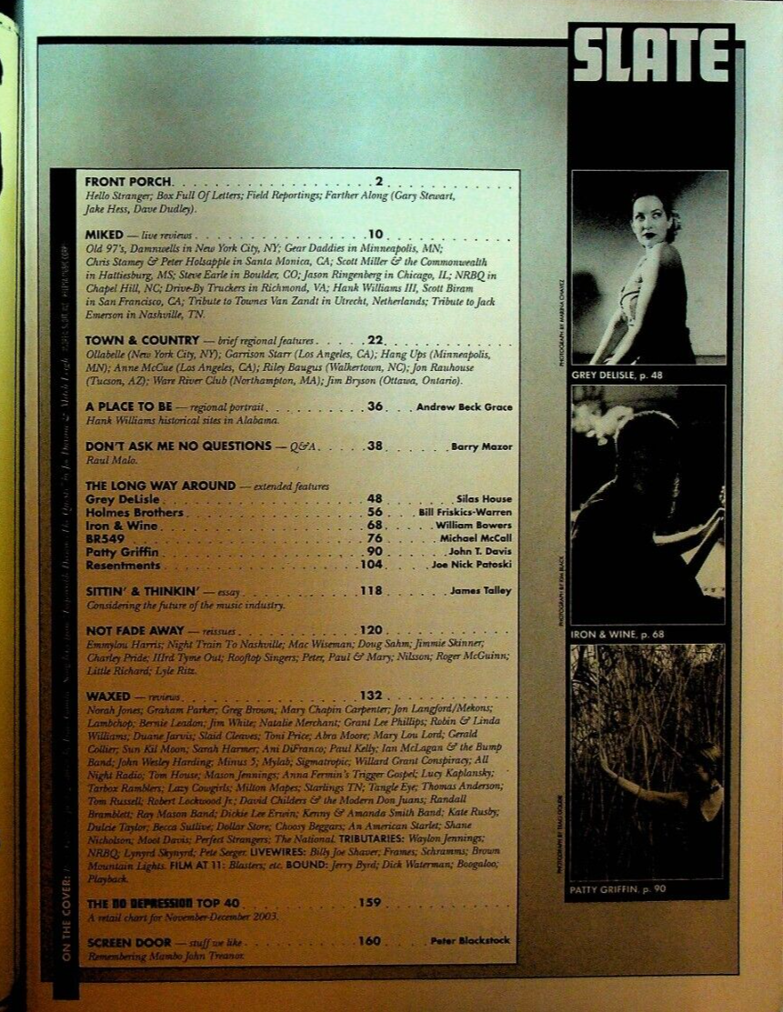 No Depression Magazine March 2004 Patty Griffin Holmes Brothers Grey D ...