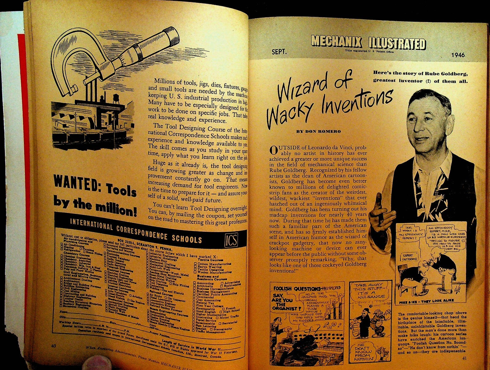 Mechanix Illustrated September 1946 Rube Goldberg Plymouth Studebaker ...