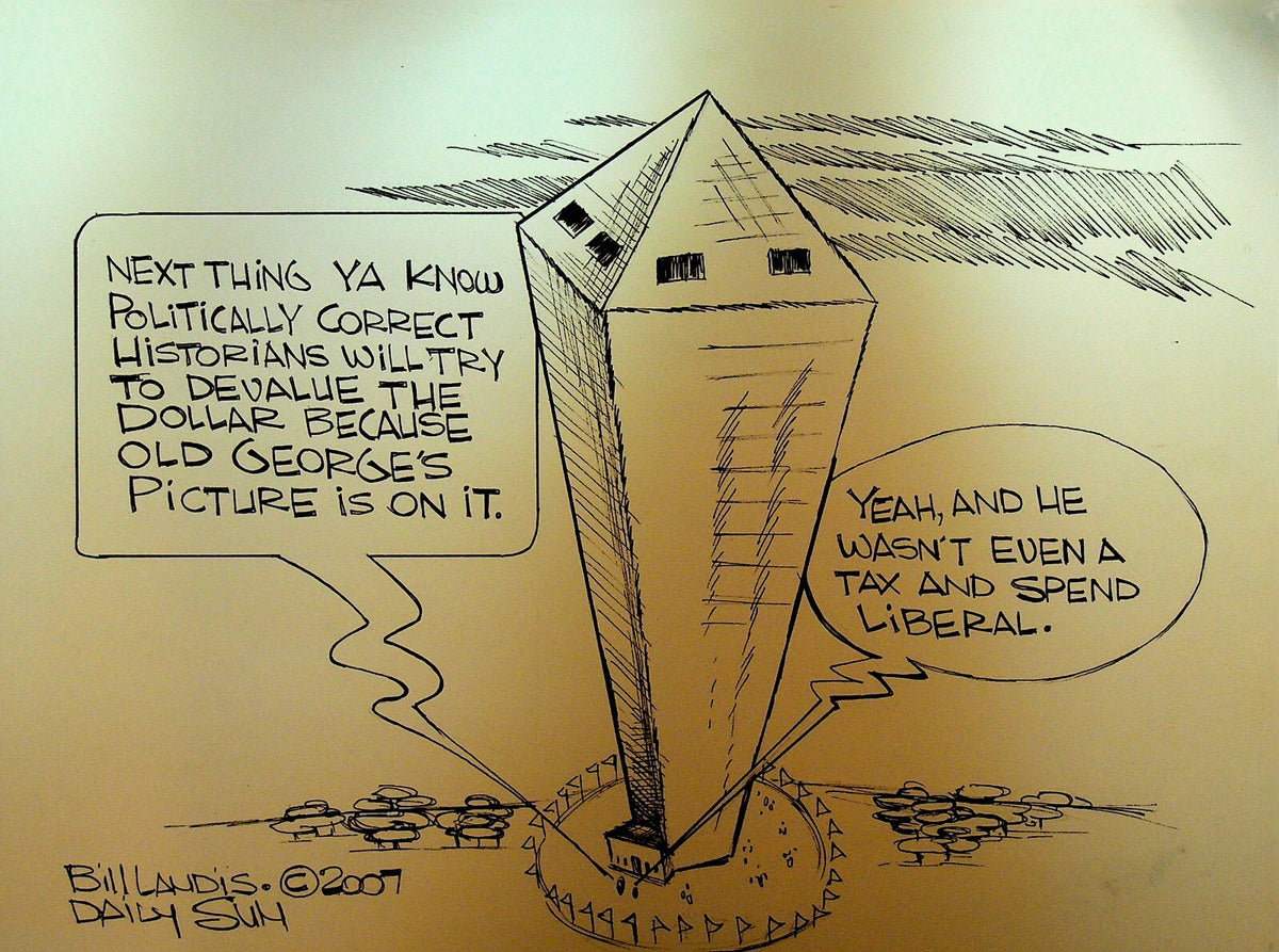 Bill Landis Original Cartoon Art The Villages Daily Sun 2007 George Wa ...