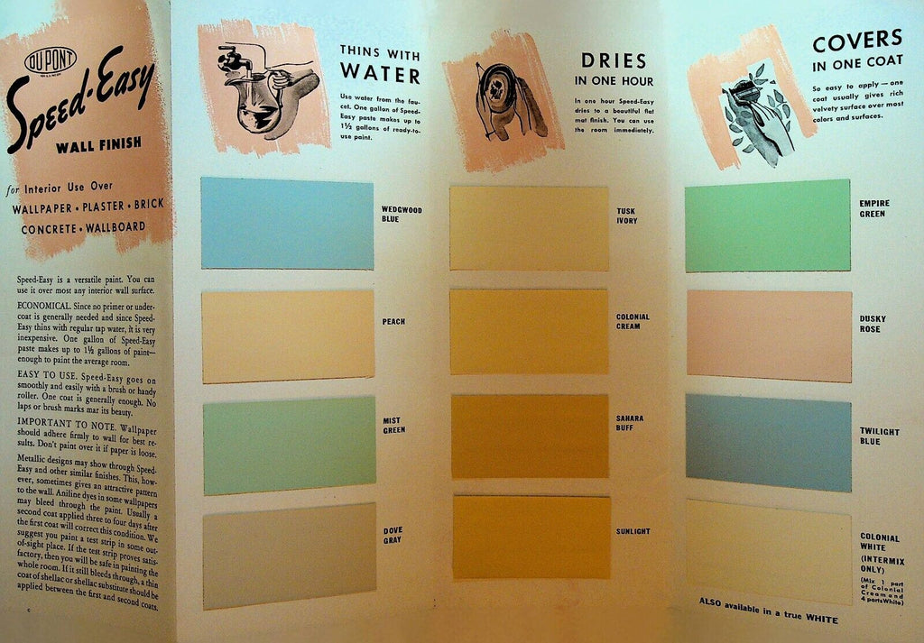 Speed Easy Dupont Wall Finish Paint Brochure 1948 – Papergoy