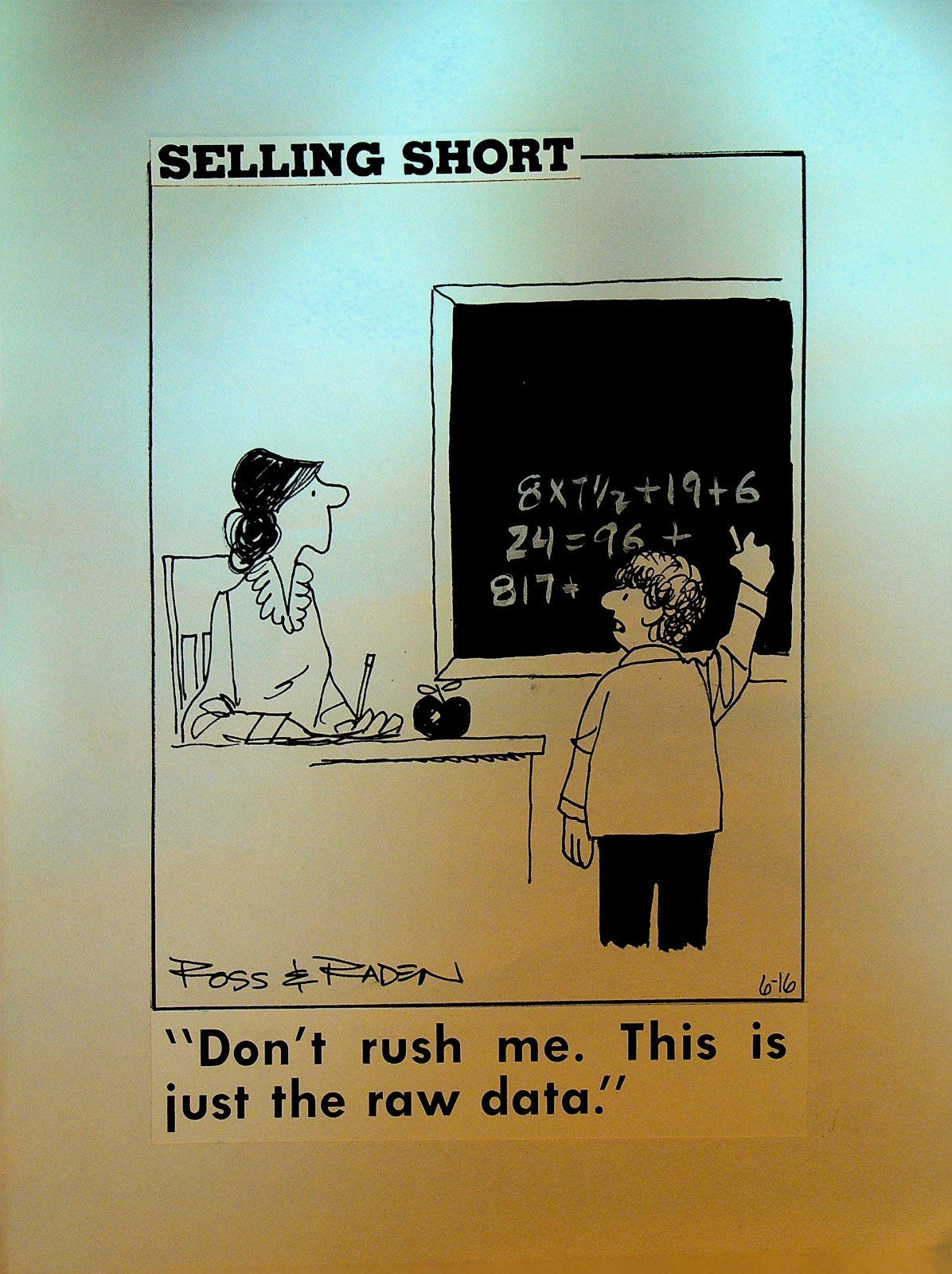 Selling Short Original Comic Strip Art 1980s Math Chalkboard Just The ...