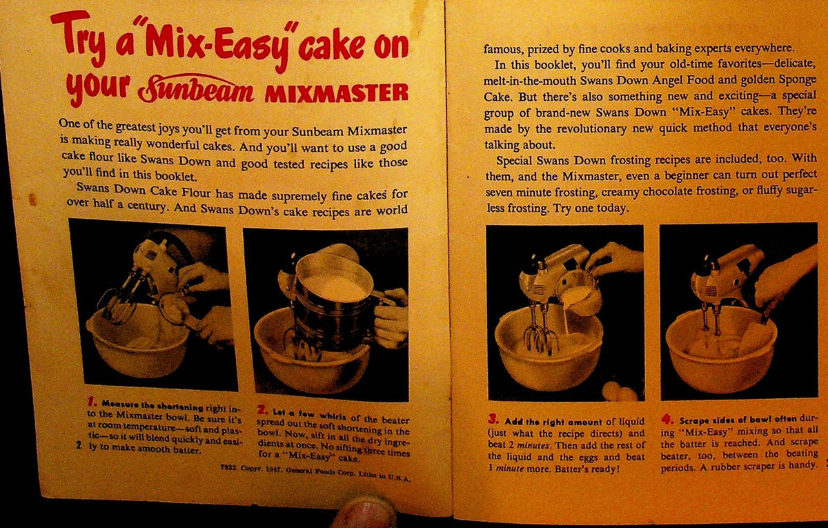 Masterpieces for Your Sunbeam Mixmaster Recipe Booklet 1947 – Papergoy