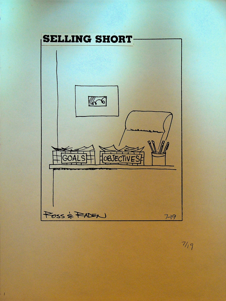 Selling Short Original Comic Strip Art 1980s Goals Objectives Desk Bin ...