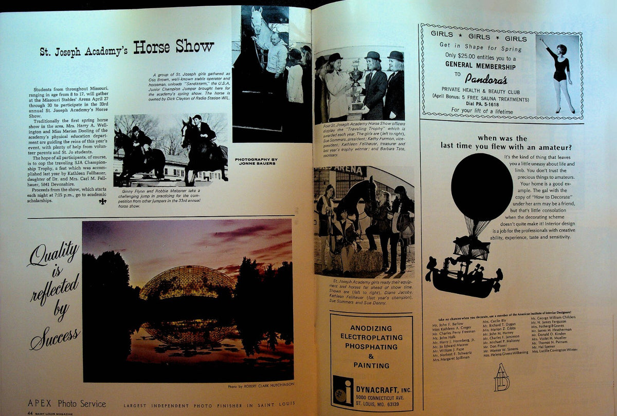 Greater Saint Louis Magazine April 1966 Thomas Toner Horse Show Civic ...