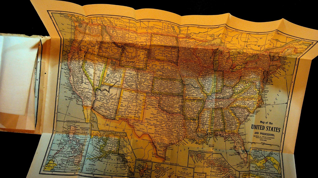 Williams Piano & Organ Co Map of Your State United States ca 1910 ...