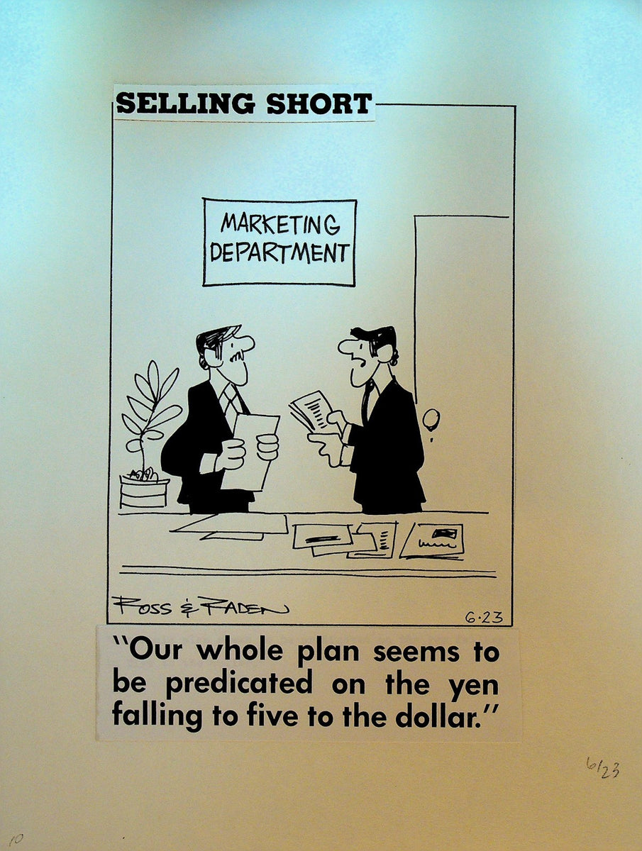 Selling Short Original Comic Strip Art 1980s Yen Falling Five to the D ...