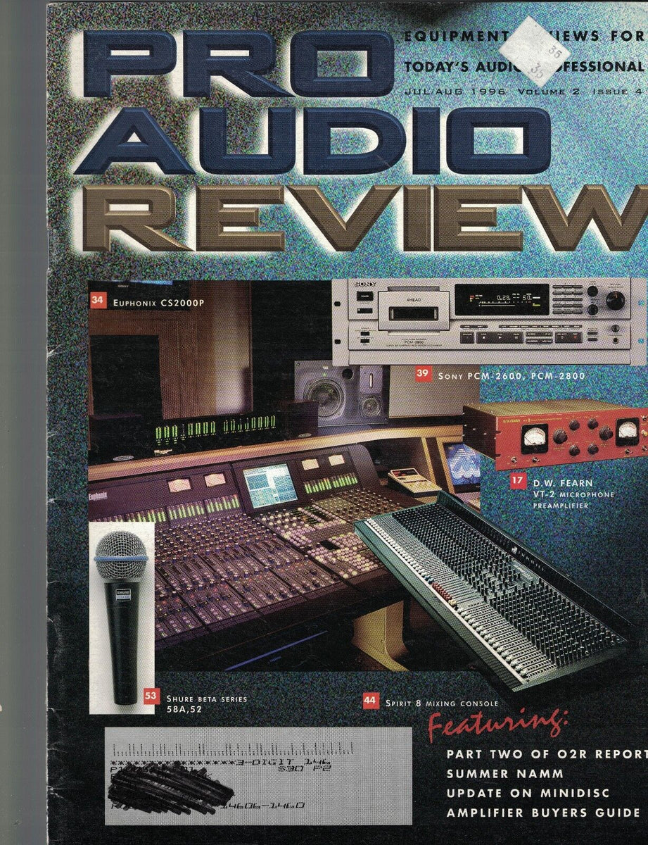Pro Audio Review magazine July 1996 Minidisc Amplifiers – Papergoy