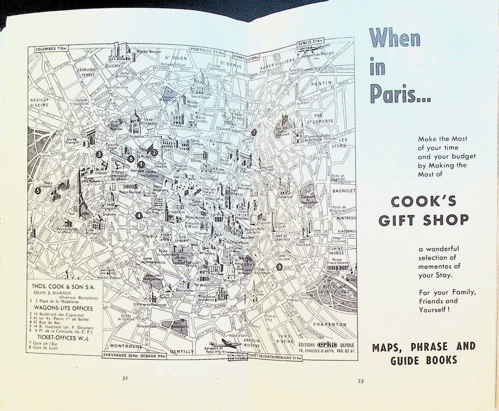 Paris France 1959 How to See Tourist Guide Booklet – Papergoy