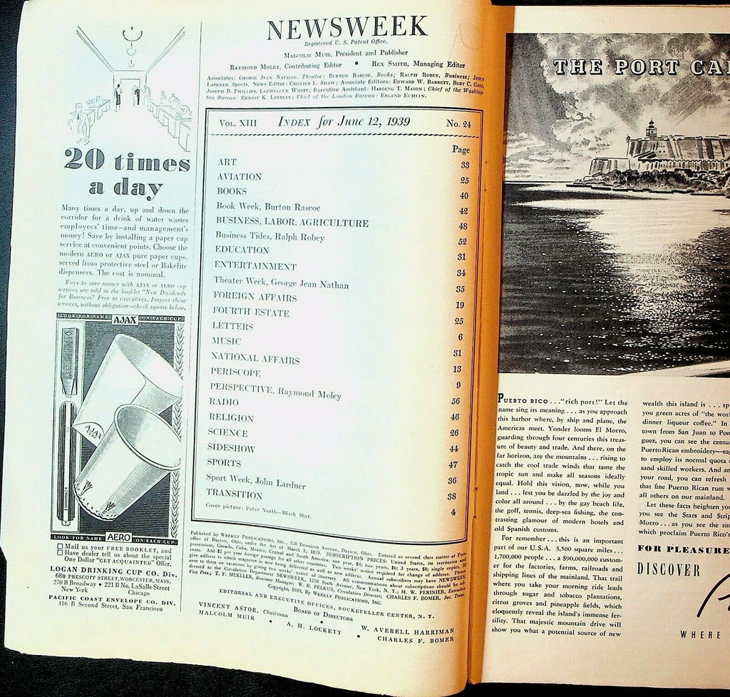 Newsweek June 12 1939 Adolf Hitler King George Spelling Bee Polo – Papergoy