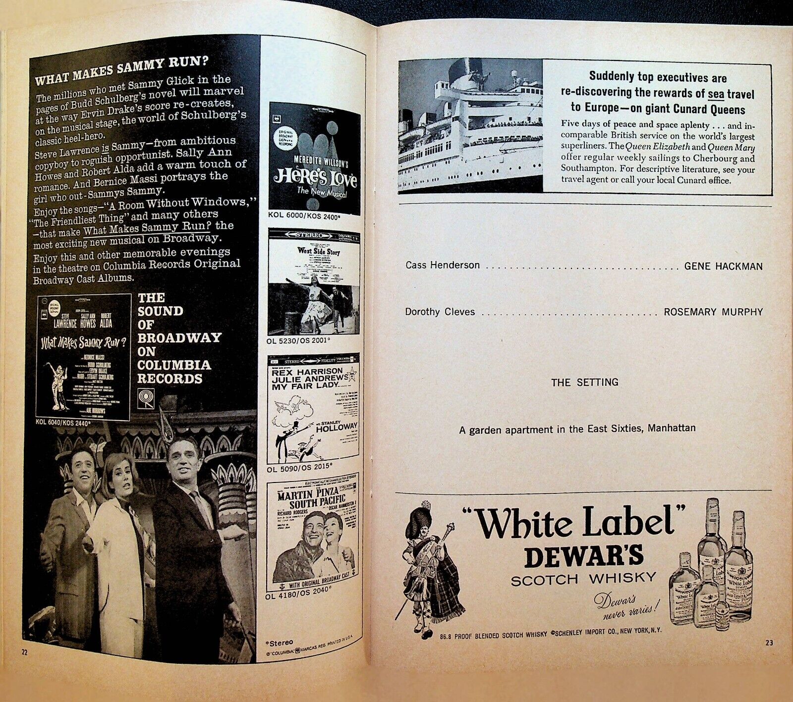 Any Wednesday Playbill June 1964 Gene Hackman Sandy Dennis Don Porter ...