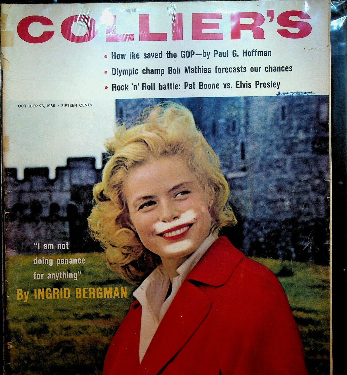 Collier's Magazine October 26 1956 Ingrid Bergman Elvis Presley Pat Bo ...