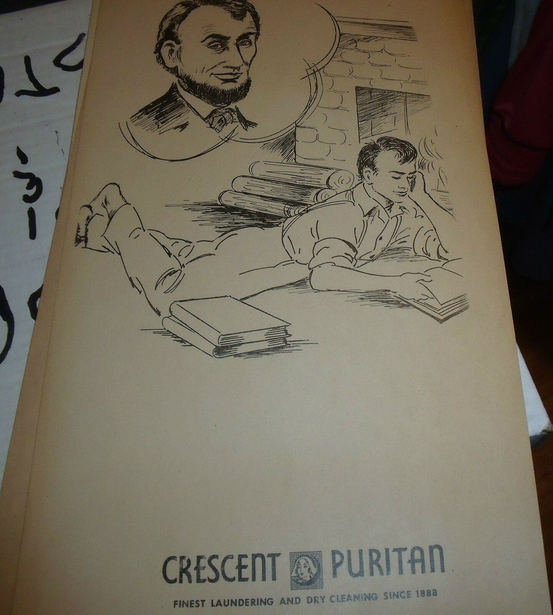 1950s Crescent Puritan Laundry & Dry Cleaners cardstock ad- Abraham Li ...
