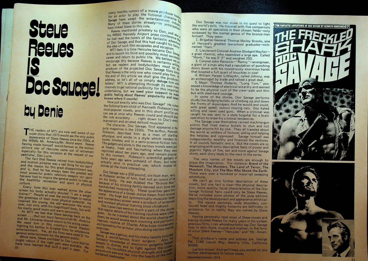 Muscle Magazine January 1974 Steve Reeves Frank Zane Warren Frederick ...