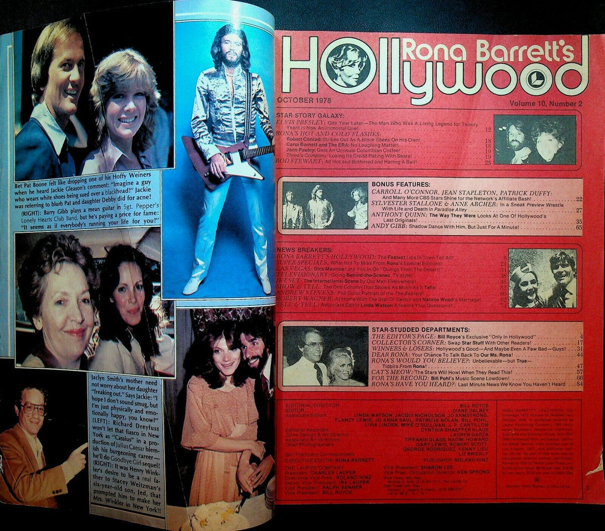 Rona Barrett's Hollywood Magazine October 1978 Elvis Andy Gibb Robert ...