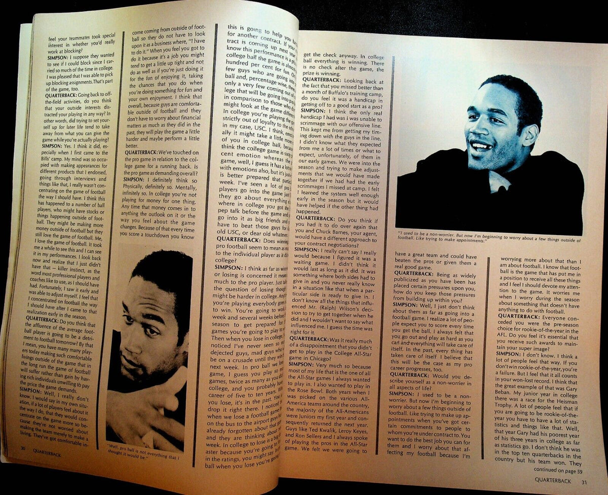 Quarterback Magazine January 1970 Joey Heatherton OJ Simpson Deacon Jo ...