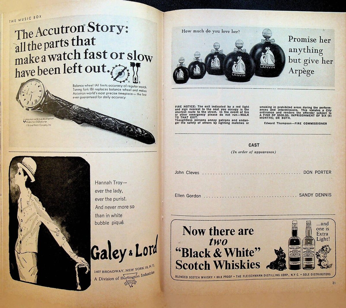 Any Wednesday Playbill June 1964 Gene Hackman Sandy Dennis Don Porter ...