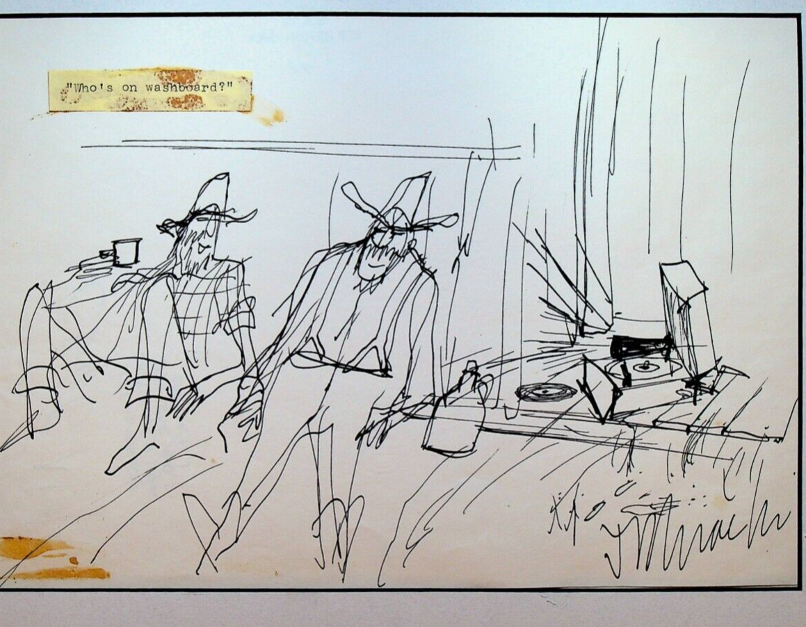 Country Men Listening Record Player Washboard Original Art Joseph Mira ...