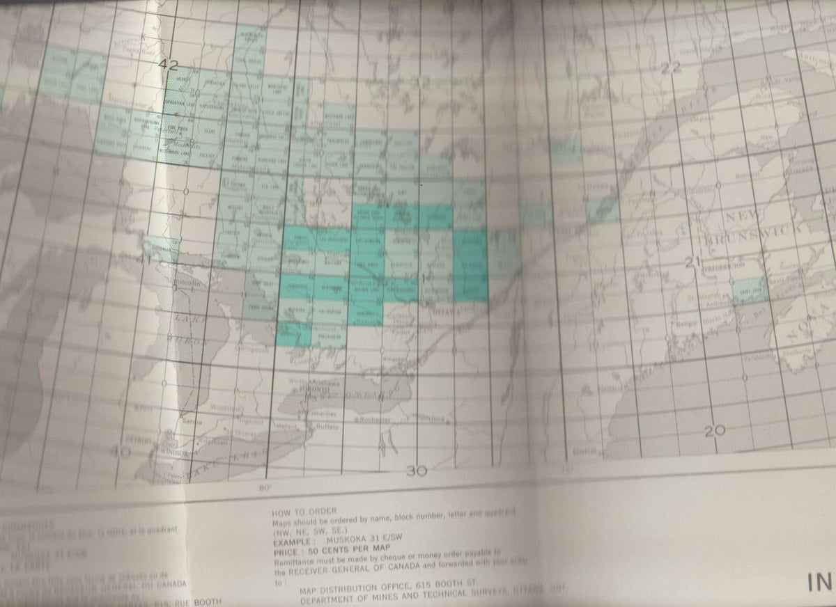 Canada Map of National Topographic System 1966 Index #23 – Papergoy