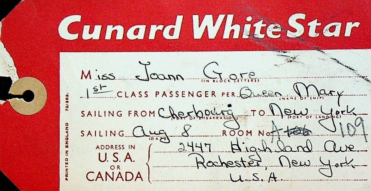 Cunard White Star First Class Baggage Luggage Tag Queen Mary – Papergoy