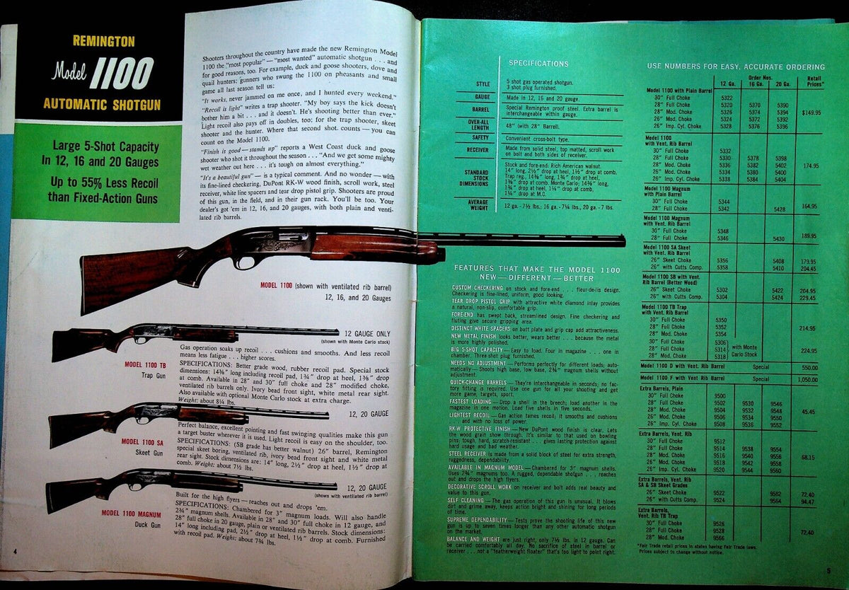 Remington Sporting Firearms 1965 Catalog Traps Targets Ammunition ...