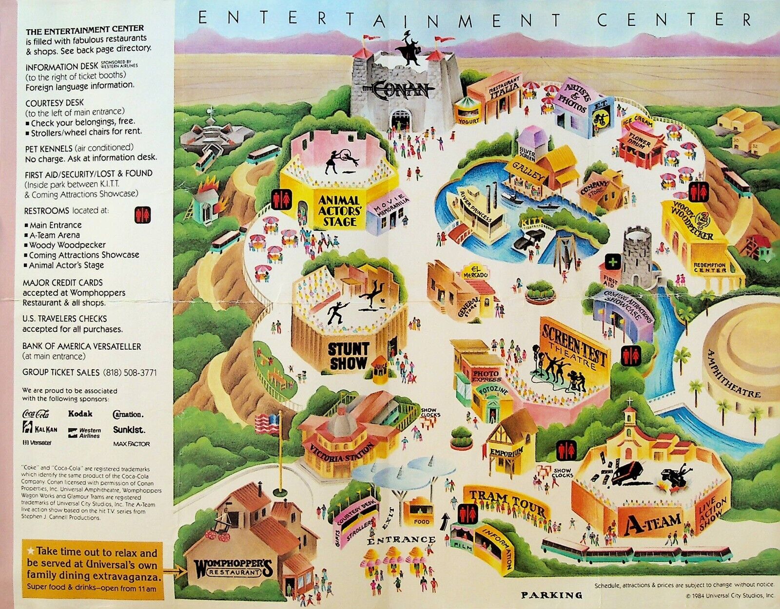 Universal Studios Welcome Behind the Scenes Brochure 1984 A-Team Conan ...