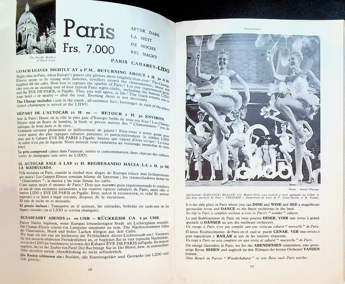 Paris France 1959 How to See Tourist Guide Booklet – Papergoy