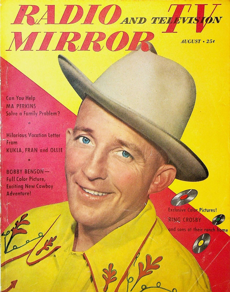 Radio & Television Mirror August 1950 Bing Crosby Kukla Fran Ollie Bob ...