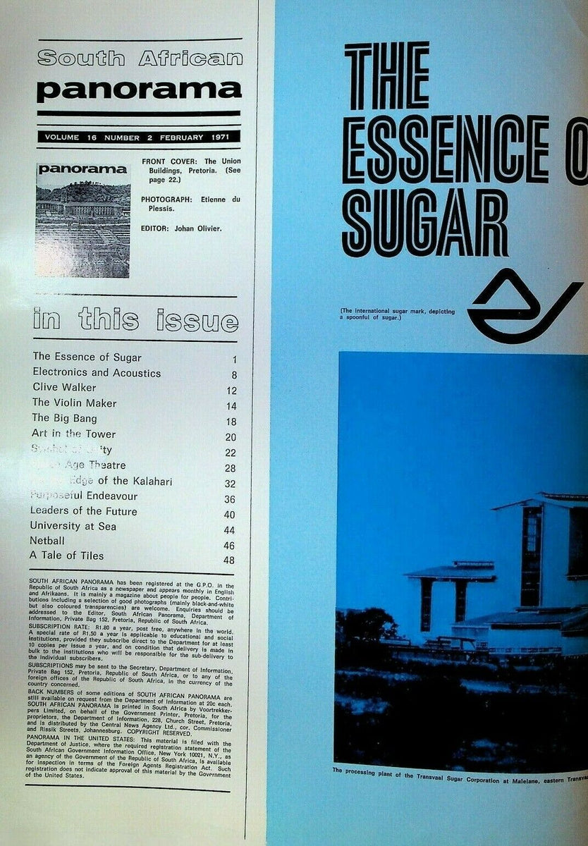 South African Panorama Magazine February 1971 Clive Walker Violin Maki ...