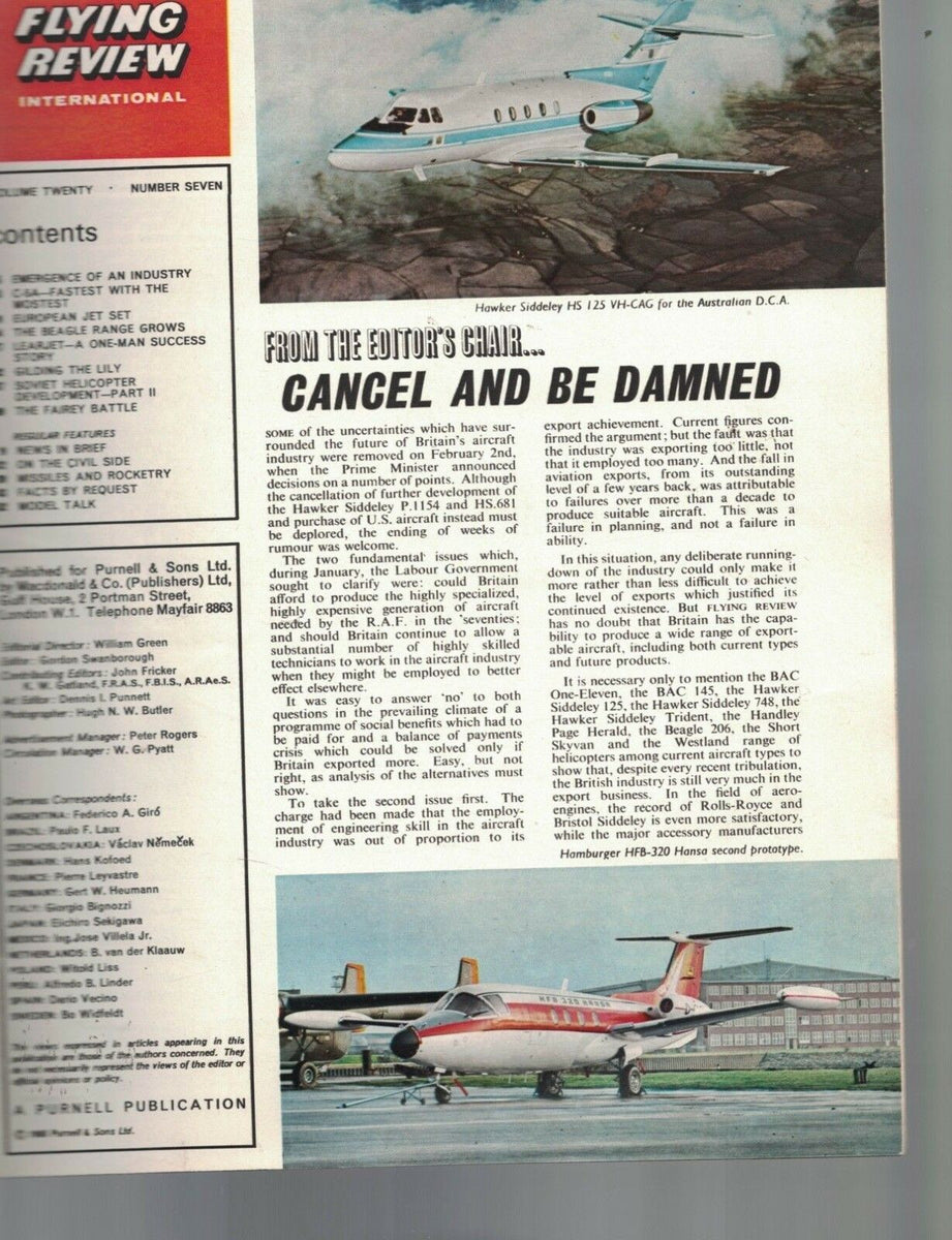 Flying Review International Magazine April 1965 C-5A Learjet Fairey Ba ...