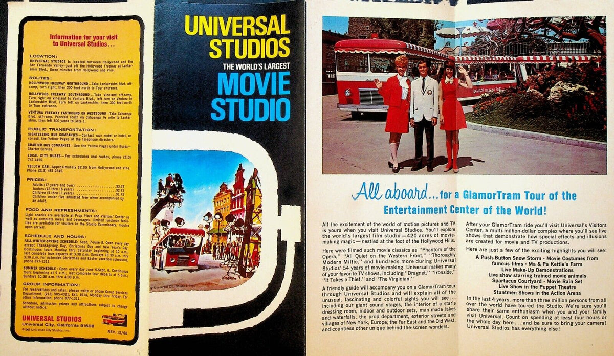Universal Studios 1968 Brochure Robert Wagner Frankenstein Lana Turner ...