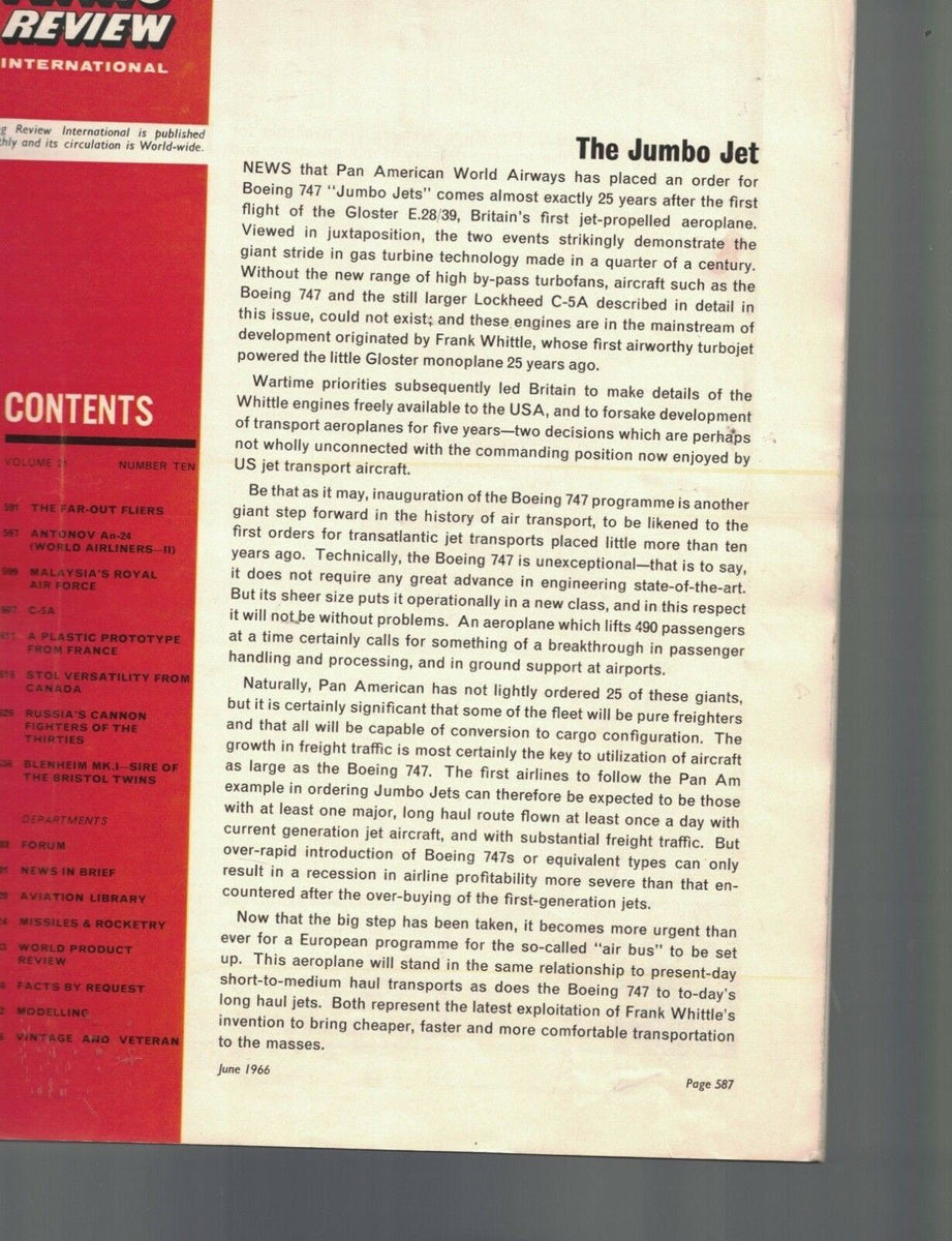 Flying Review International Magazine June 1966 Lockheed C-5 Malaysia A ...