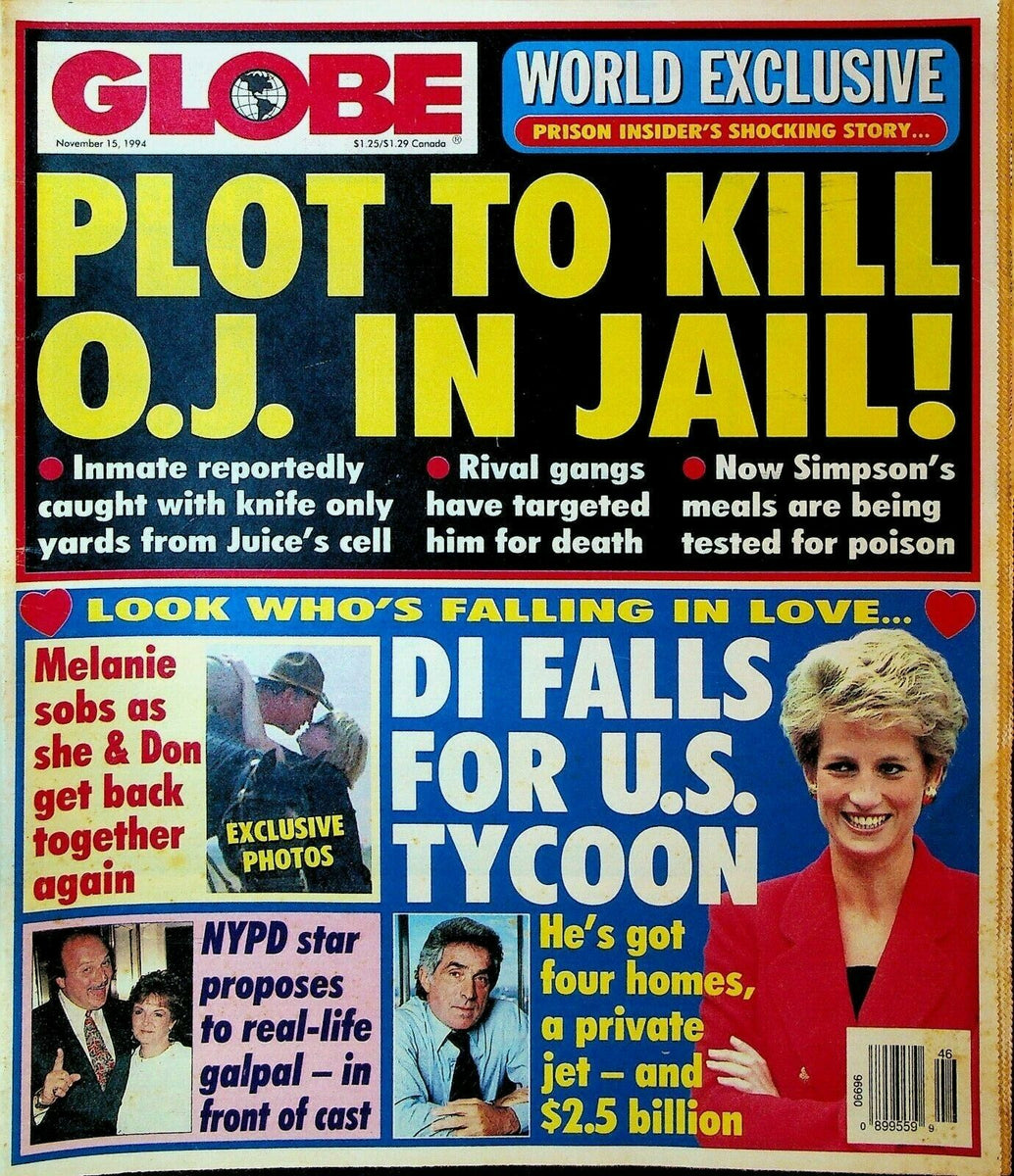 Globe November 15 1994 OJ Simpson Princess Diana Don Johnson – Papergoy