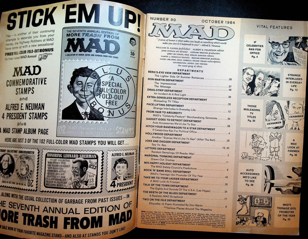 Mad Magazine 90 October 1964 Norman Mingo Firefighters Spy v Spy Don M ...