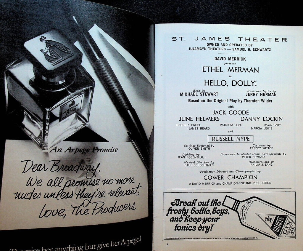 Hello Dolly Playbill August 1970 Ethel Merman Jack Goode June Helmers ...